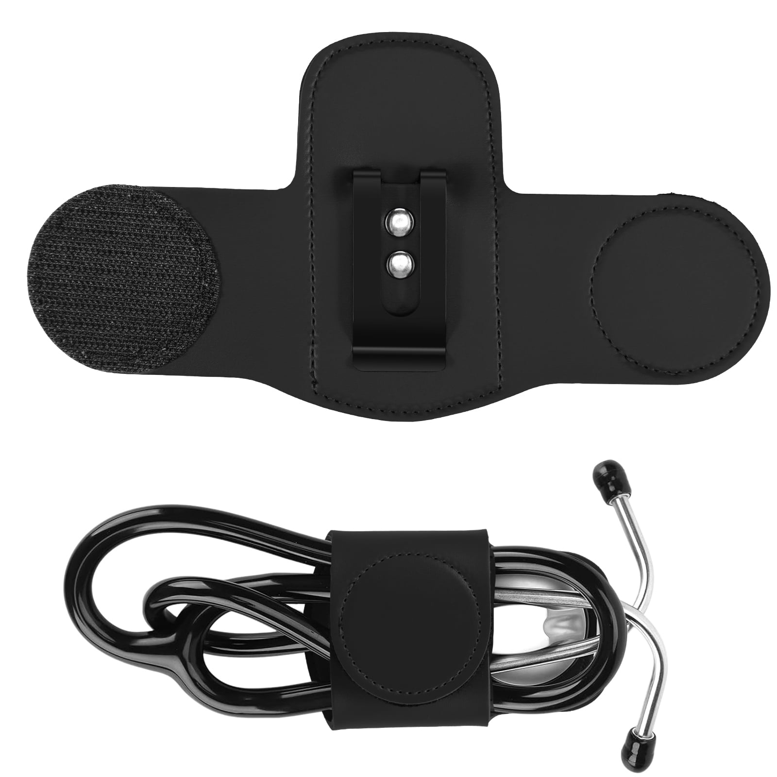 Lzvxtym 2Pcs Stethoscope Holder PU Leather Stethoscope Clip Portable ...
