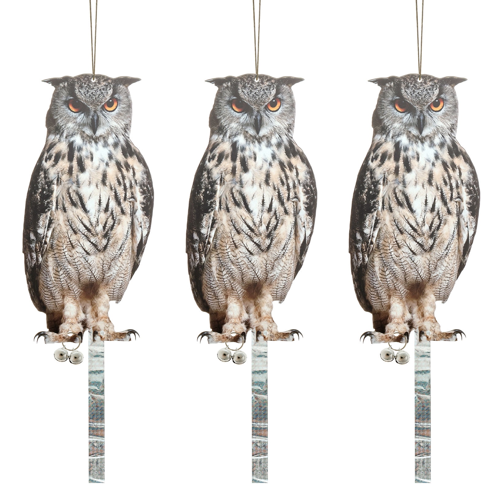 Lzvxtym 3 Pcs Owl to Keep Birds Away Reflective Owl Bird Deterrent Dual ...