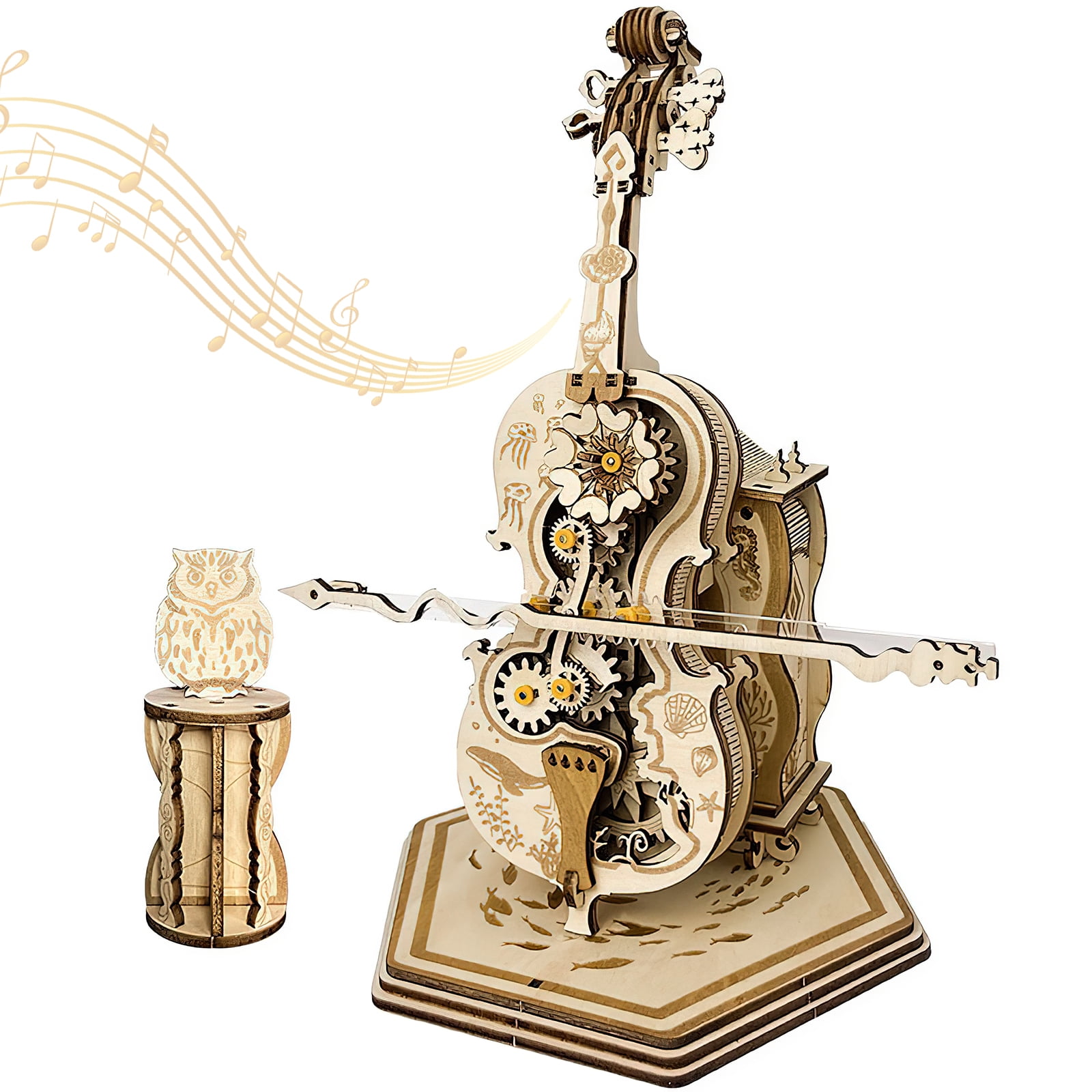 Lzvxtym 3D Cello Puzzles,Wooden Cello Model Kit,3D Wooden Puzzle Toys ...