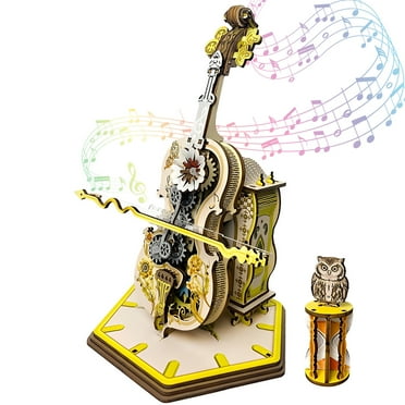 DIY Piano Building DIY s Hand Crank Engraved Musical Box for Assembly ...