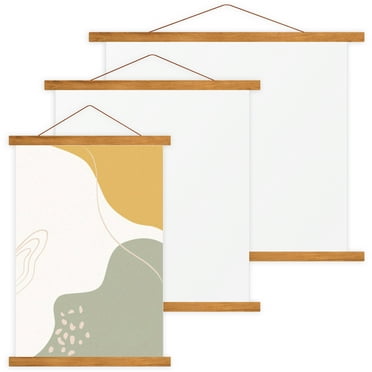 Magnetic Poster Frame with Hanger - Magnetic Light Wood Frame Hanger ...