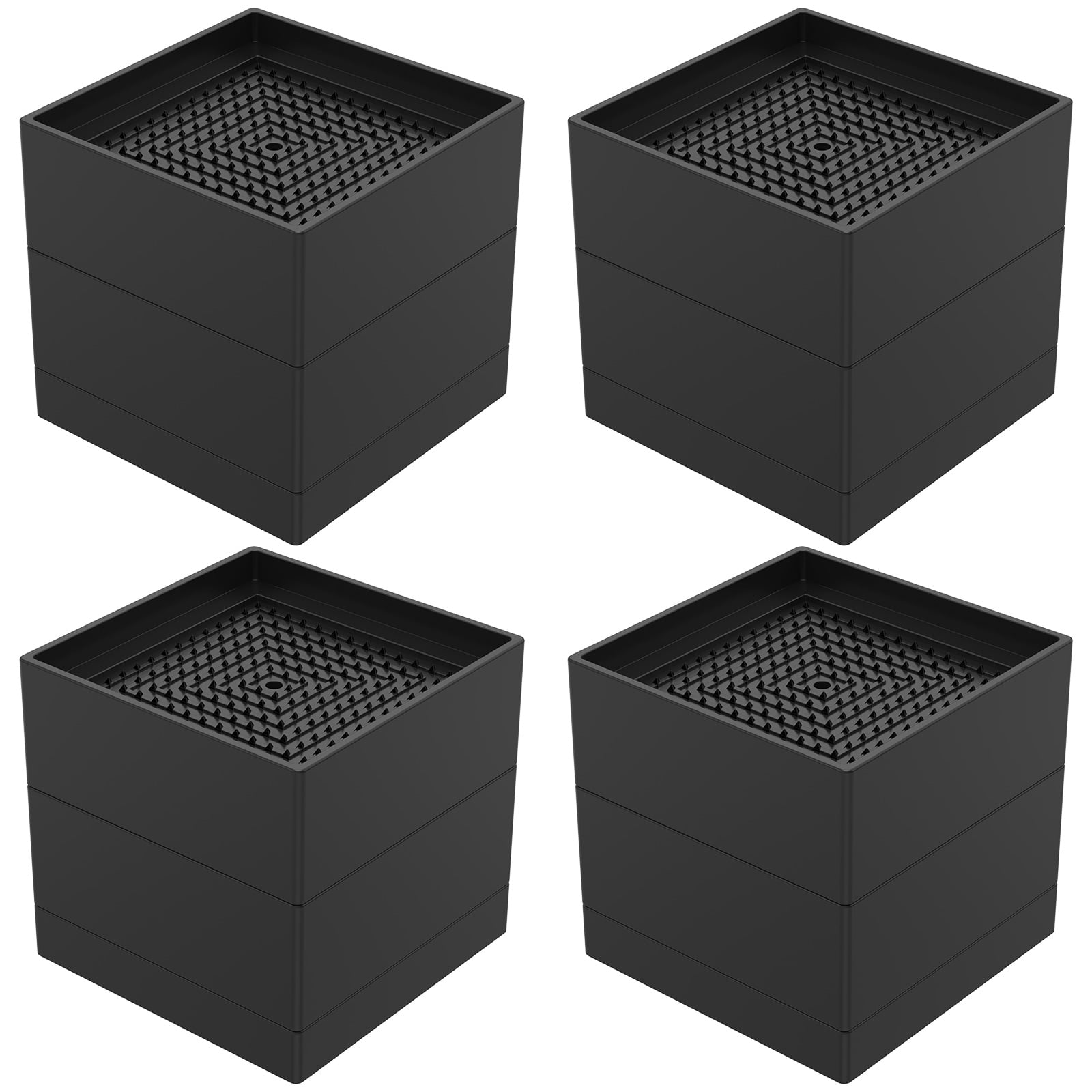 Lzvxtym 4 Pack Bed Risers Adjustable Square Furniture Risers, 1"/2"/3 ...