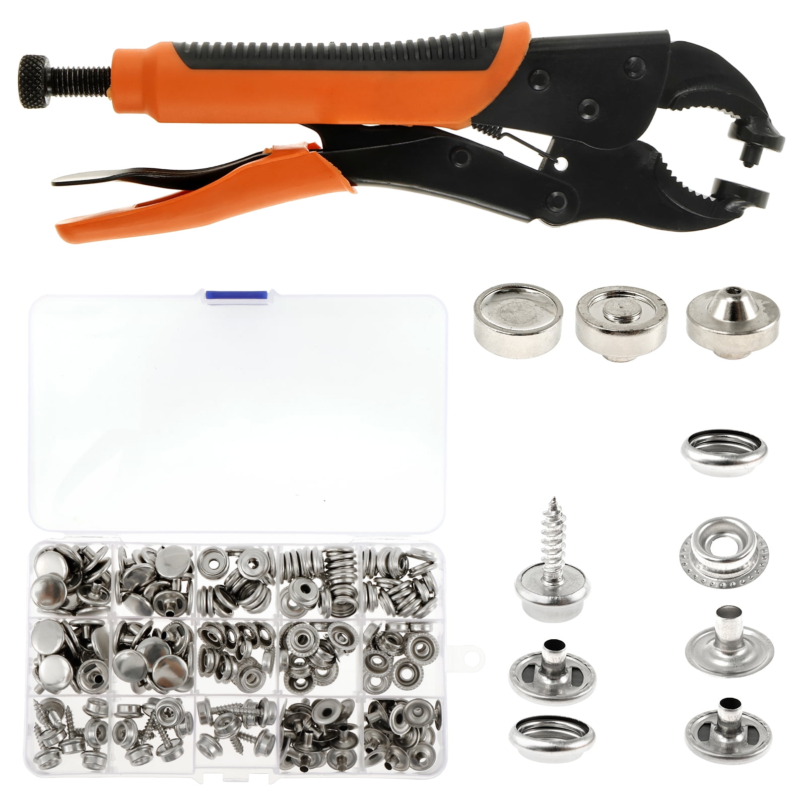 Lzvxtym 40 Sets Snap Fastener Tool Kit Heavy Duty Snap Button Tool Kit ...