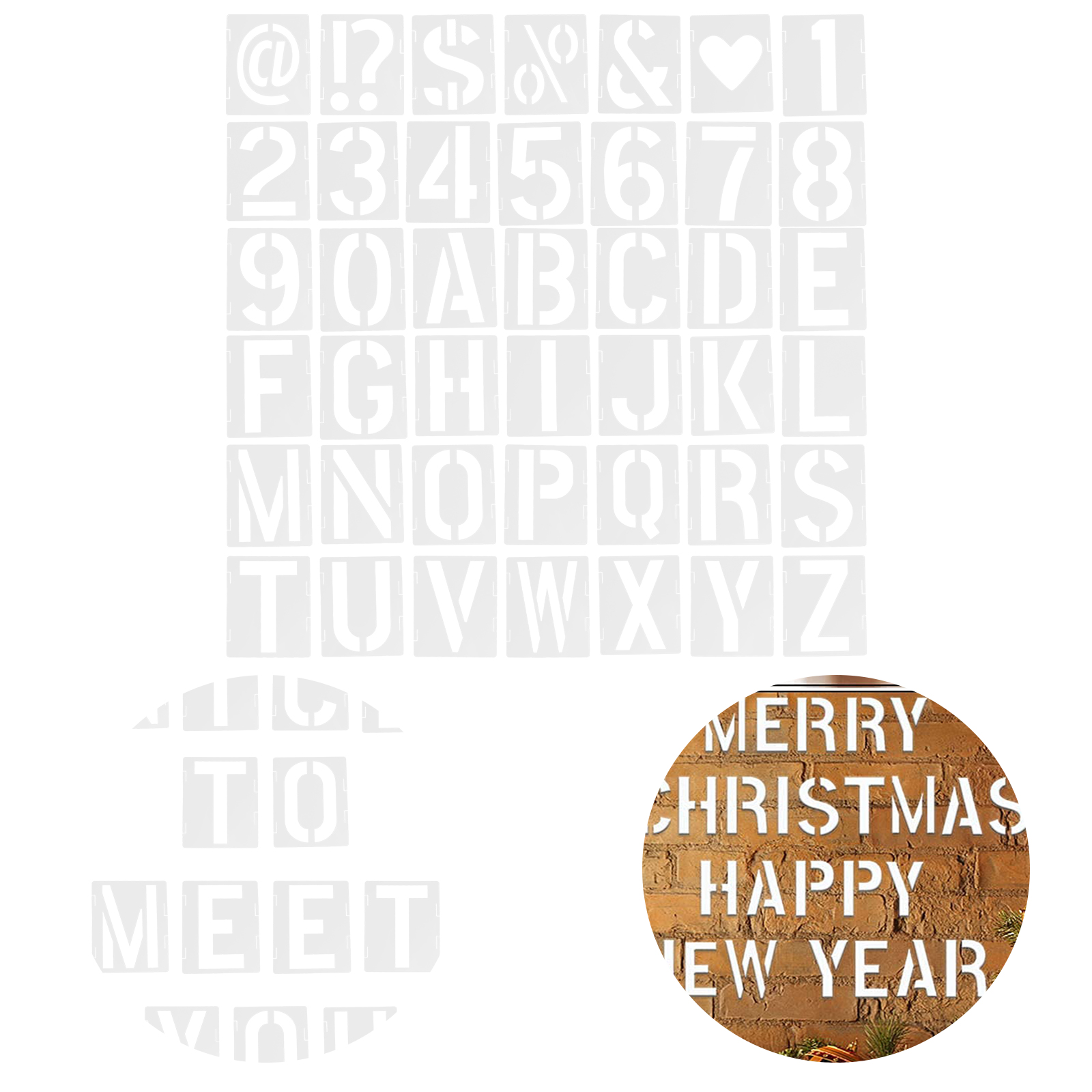 Lzvxtym 42Pcs Letter Stencils Reusable Alphabet Stencils Interlocking ...