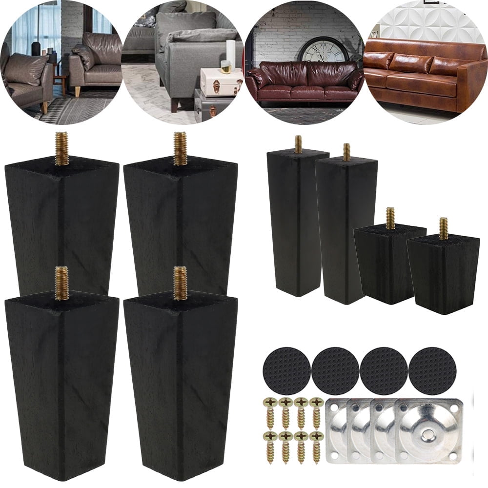 Pluokvzr 4PCS Solid Wood Sofa Legs, Replacement Furniture Feet ...