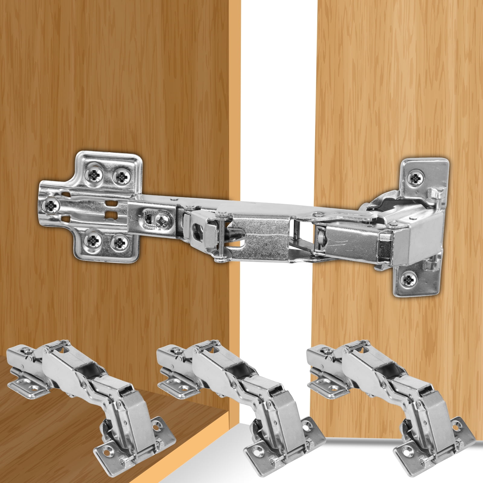 Lzvxtym 4Pcs 175 Degree Cabinet Hinges Concealed Hydraulic Adjustable ...