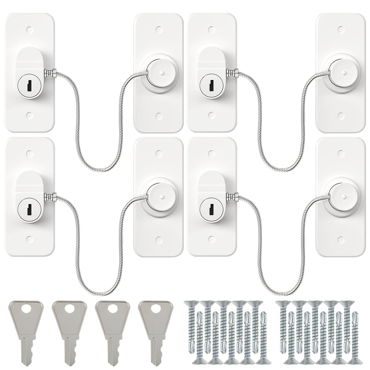 Lzvxtym 4Pcs Window Safety Lock Self Adhesive Window Restrictor Baby ...
