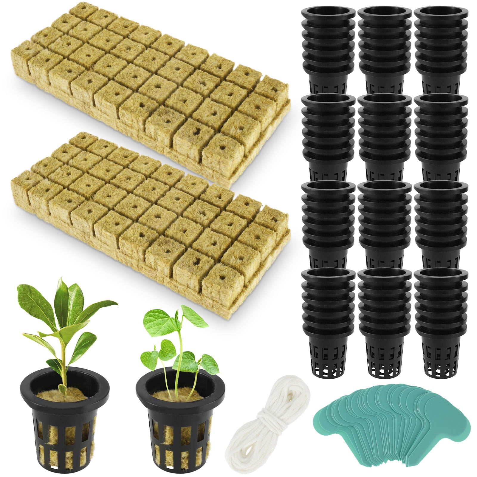 Lzvxtym 72 Set Rockwool Cubes for Hydroponics Growing System 1.5inch ...