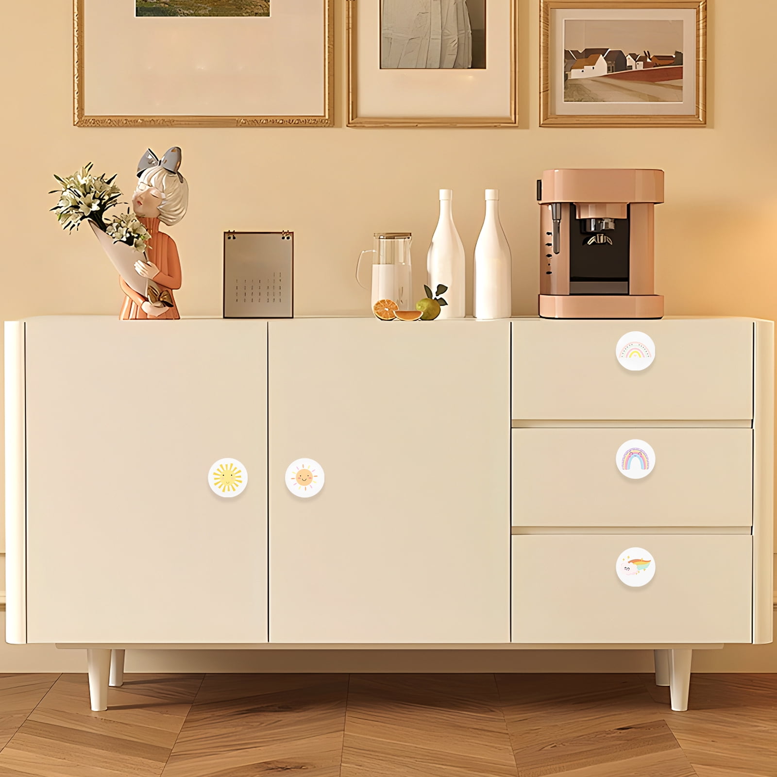 Lzvxtym 8Pcs Drawer Knobs Cute Drawer Pulls Wood Cabinets Knobs Easy to ...