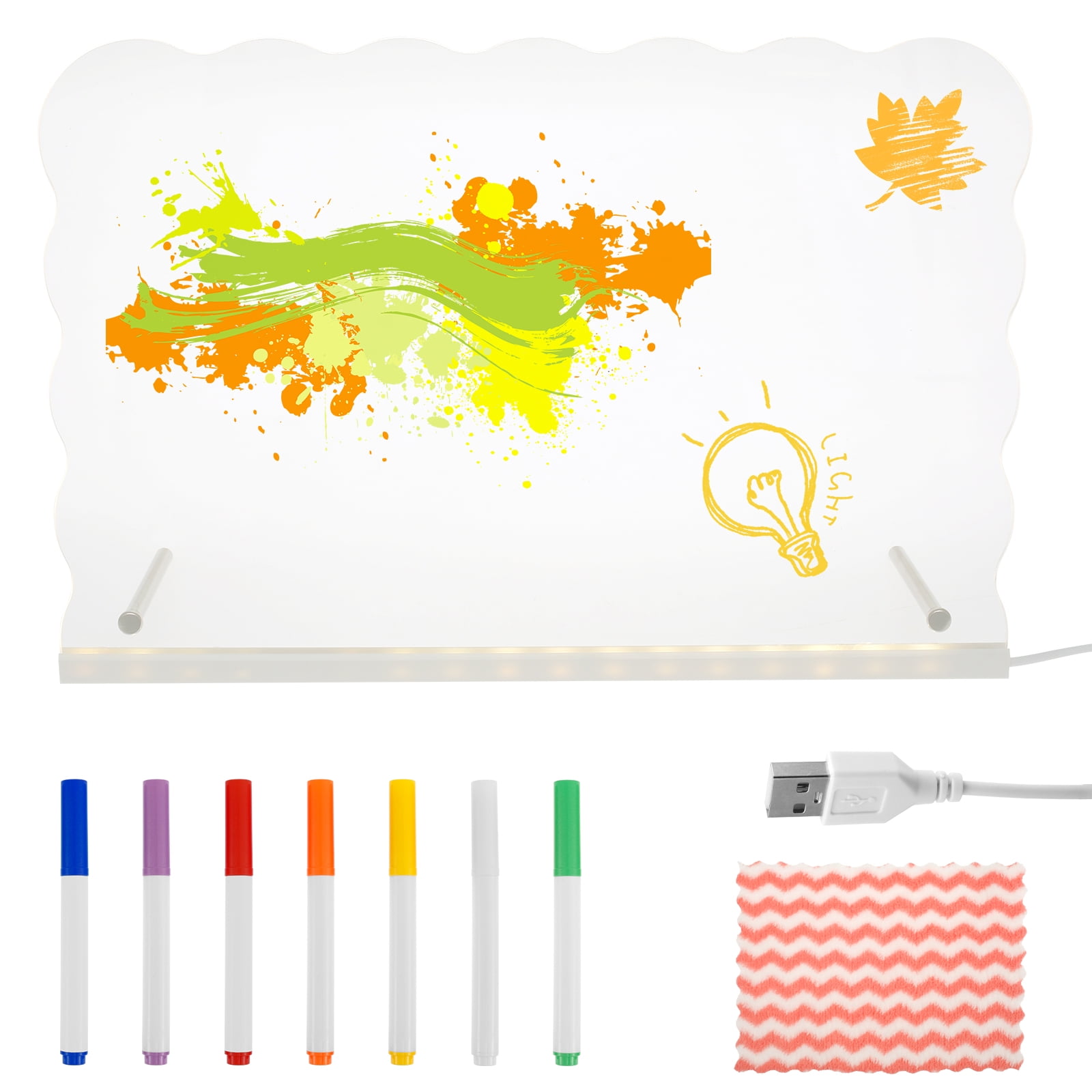 Lzvxtym Acrylic Dry Erase Board Transparent Illuminated Drawing Board ...