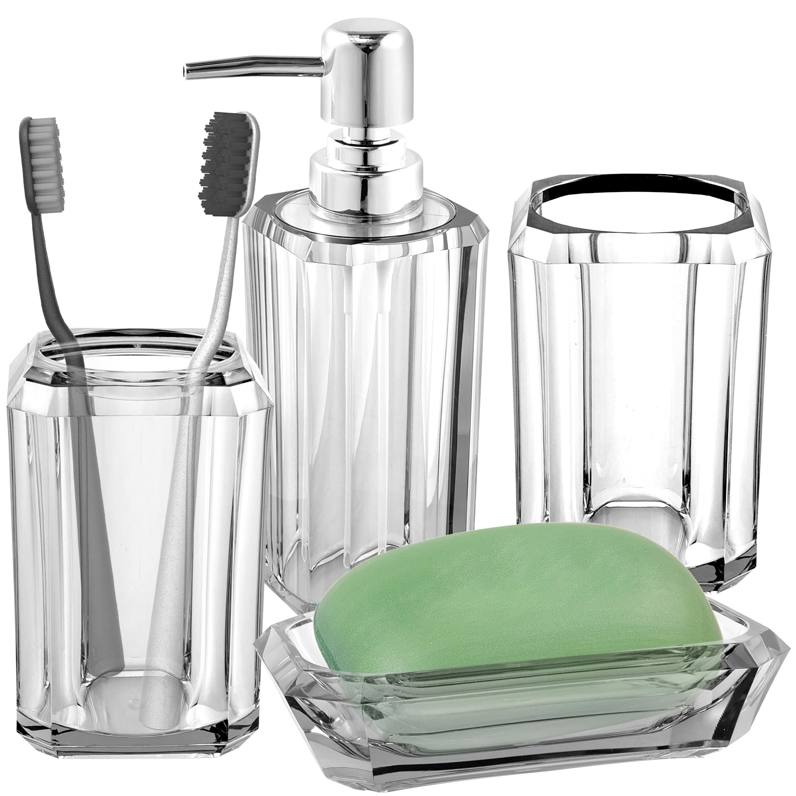 Lzvxtym Bathroom Accessories Set Acrylic Bath Accessory Set with ...