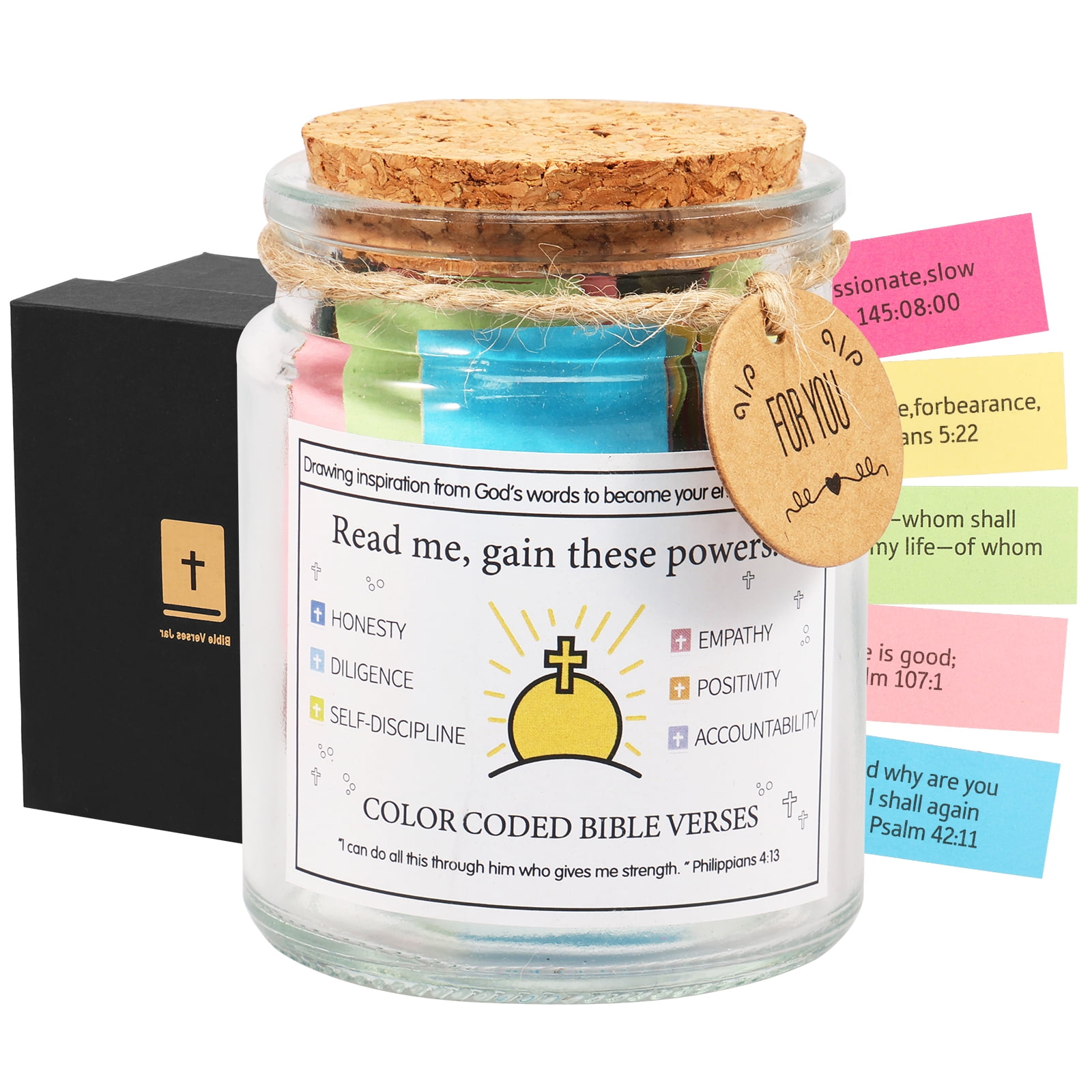 Lzvxtym Bible Verse Jar,Scripture Prayer Cards Hope Jar,Religious ...