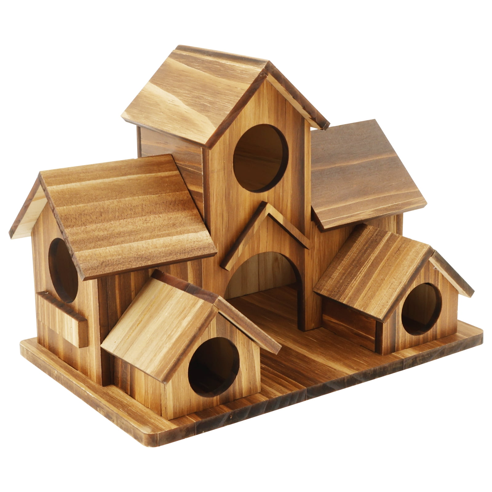 Lzvxtym Bird Feeder House Wood Bird Feeder Easy to Hang Use Bird Feeder ...