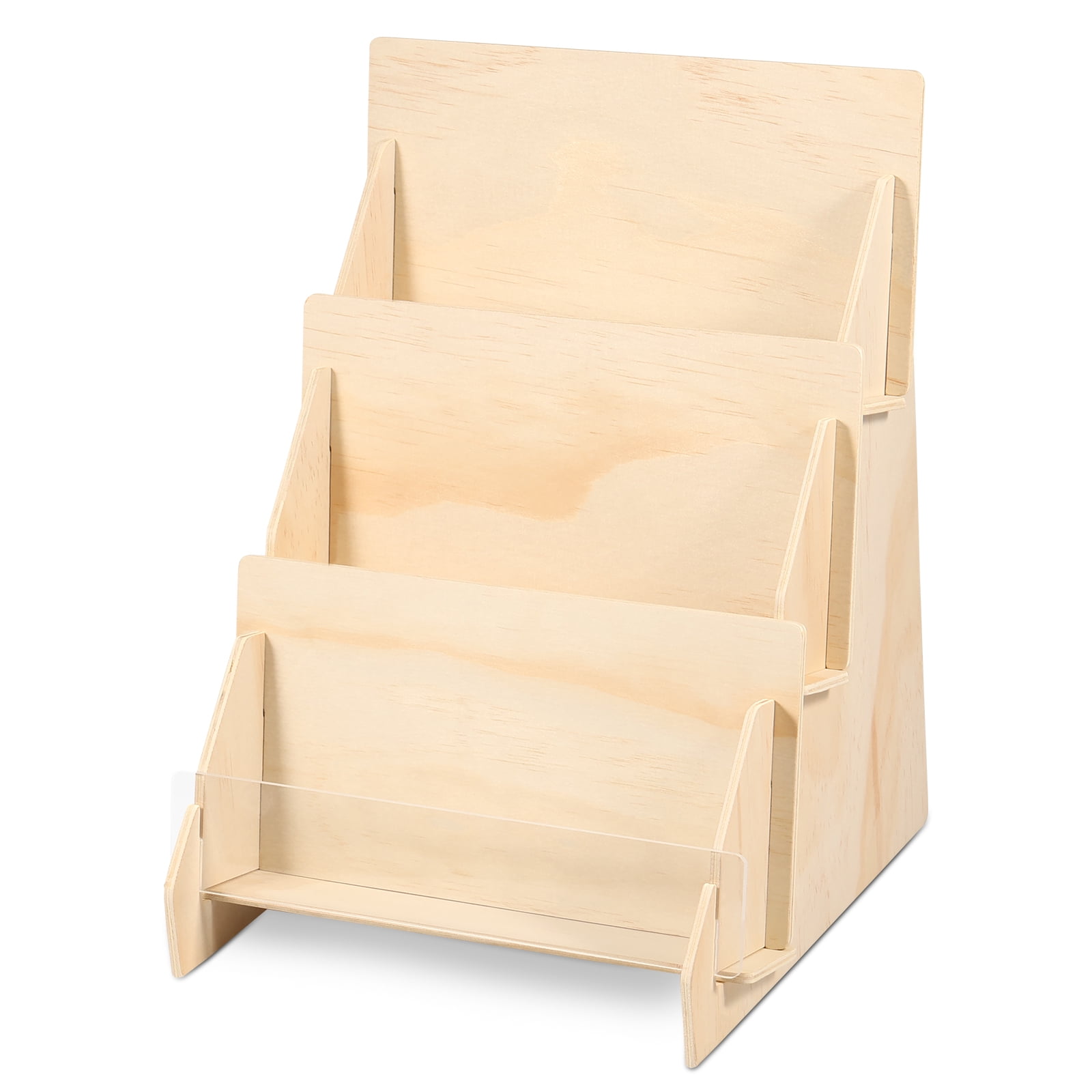 Lzvxtym Card Display Stand Greeting Card Display 3 Tier Wooden Card ...