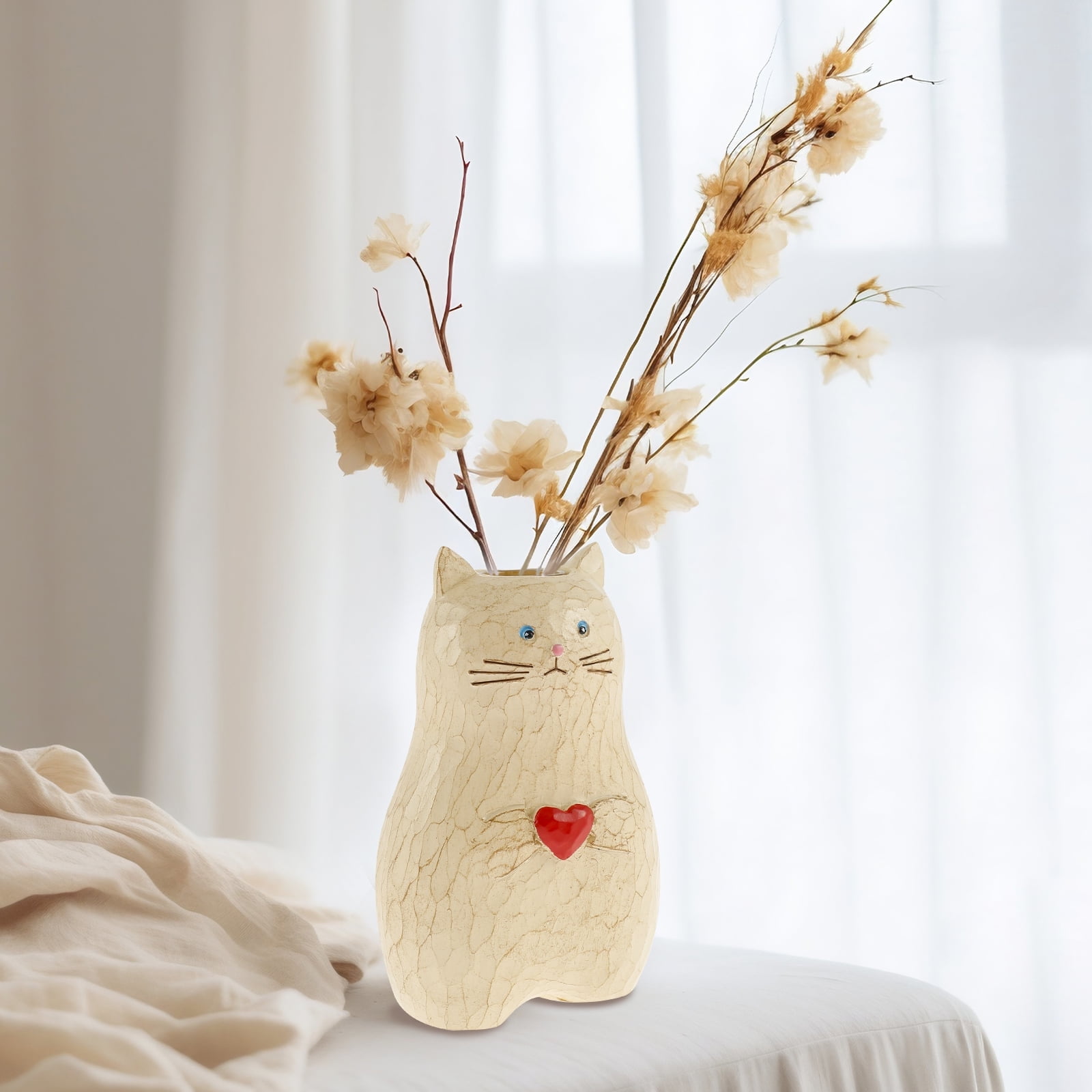 Lzvxtym Cat Shaped Flower Vase Glass Flower Vase Handmade Craft Vase ...