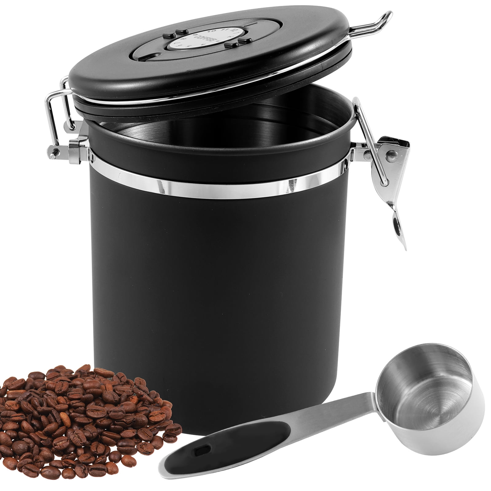 Lzvxtym Coffee Storage Canister 1.5L Double Airtight Coffee Beans ...