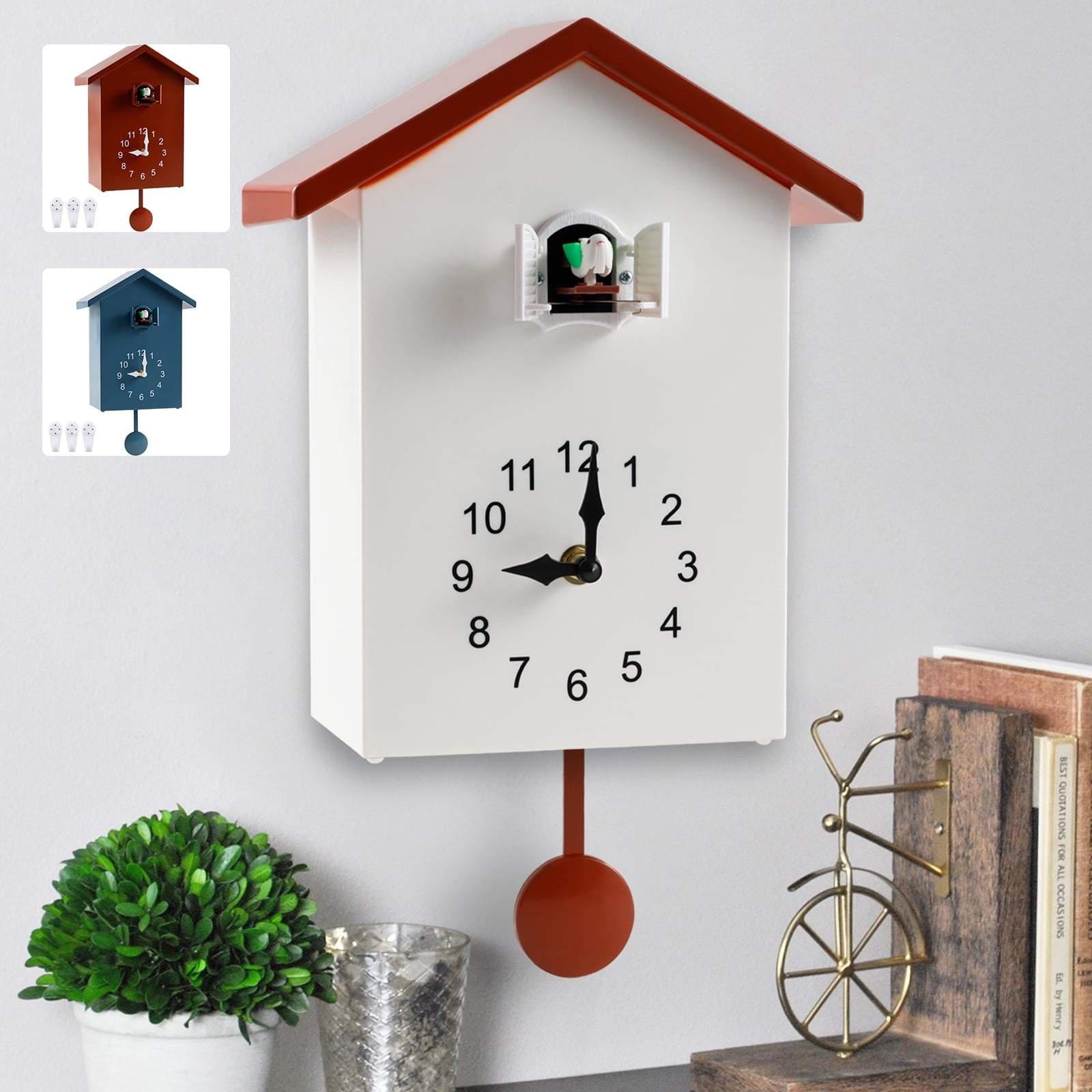 Lzvxtym Cuckoo Clock,Cuckoo Wall Clock,Hanging Wall Clock for Home,with Bird Tweeting Sound ...