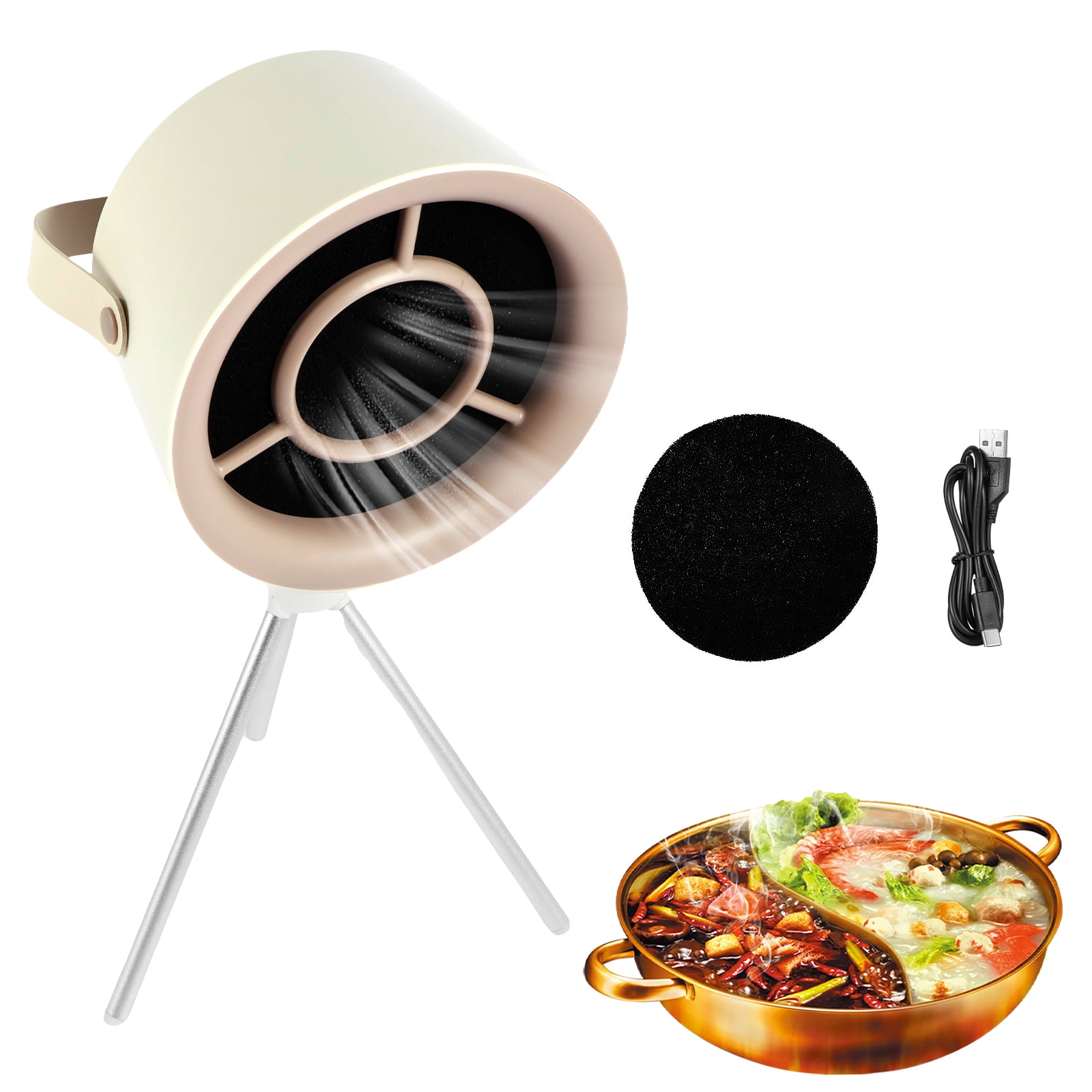 Lzvxtym Desktop Range Hood 3 Speed Adjustable Kitchen Exhaust Fan Mini ...