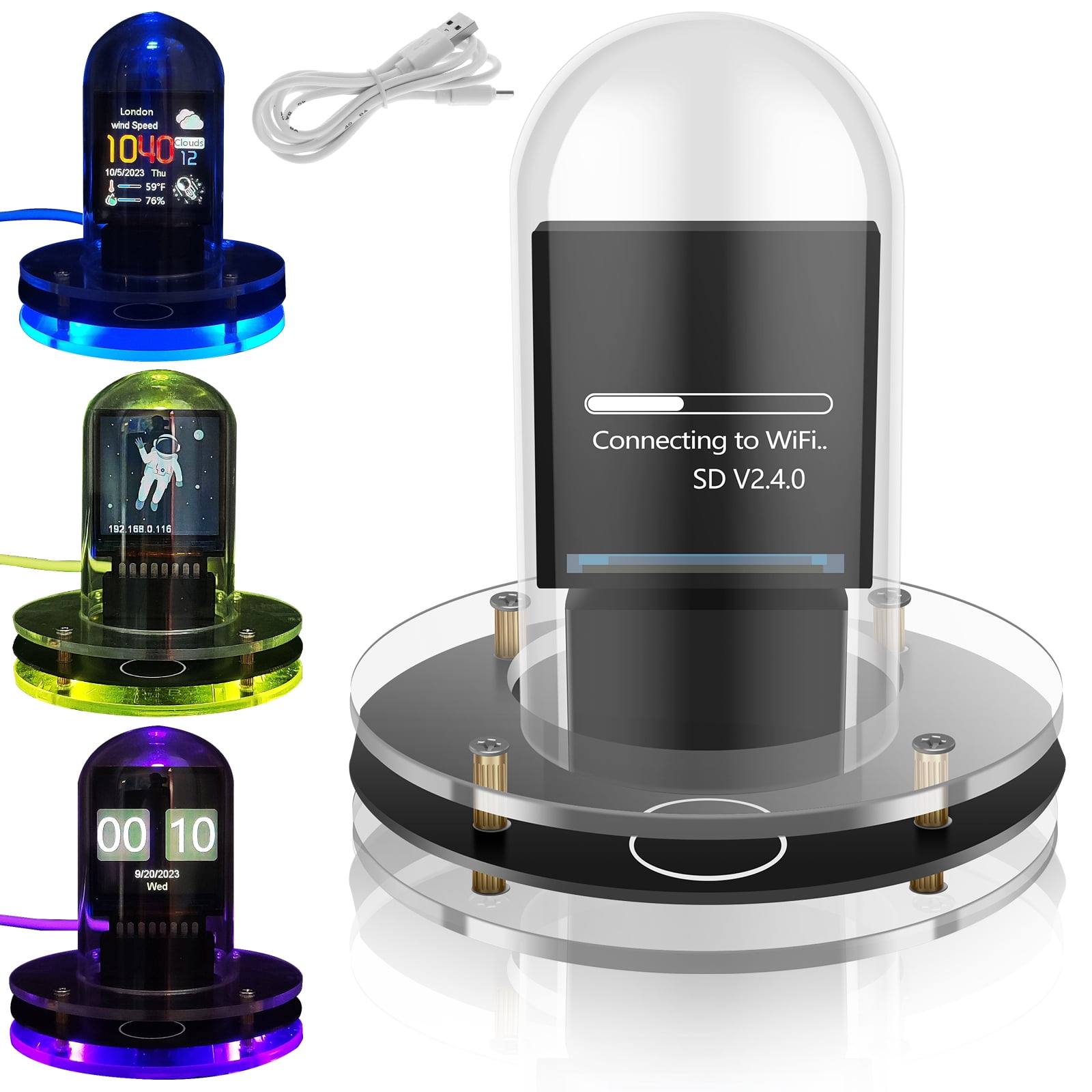 Lzvxtym Digital Alarm Clock Digital Clock with LCD Display Smart ...