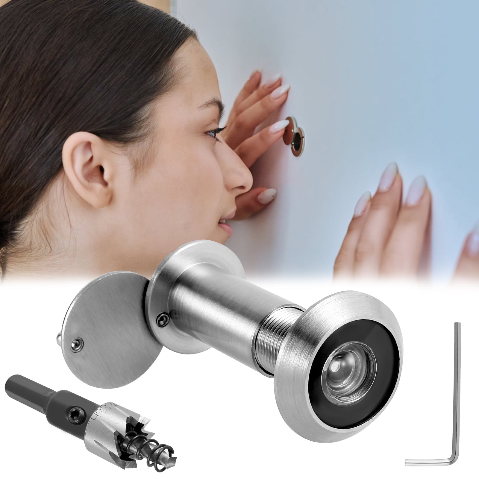 Lzvxtym Door Viewer Peephole Brass 200-Degree Safety Door Viewer with ...