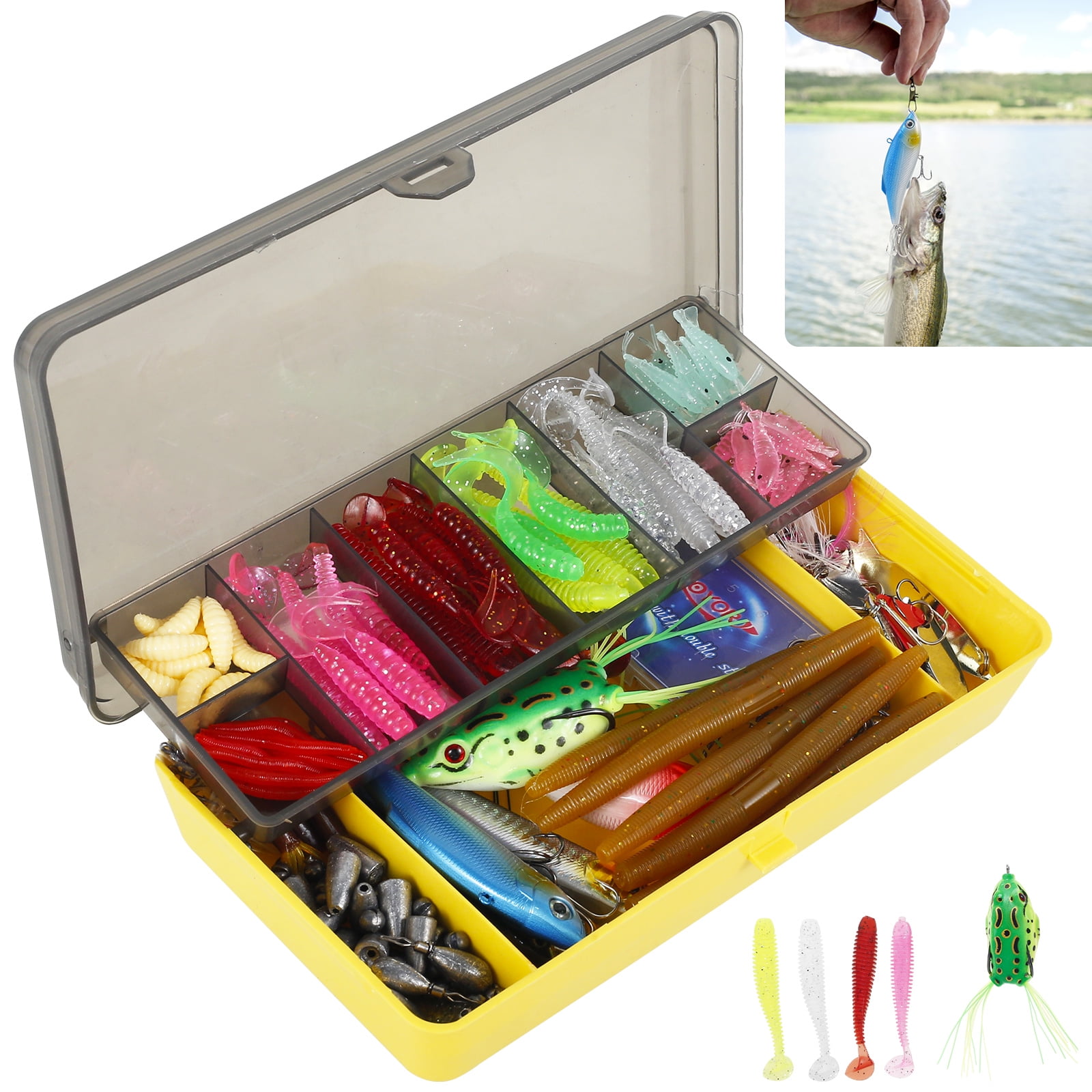 Lzvxtym Fishing Lure Baits Set Premium Fishing Lure Set with Storage ...