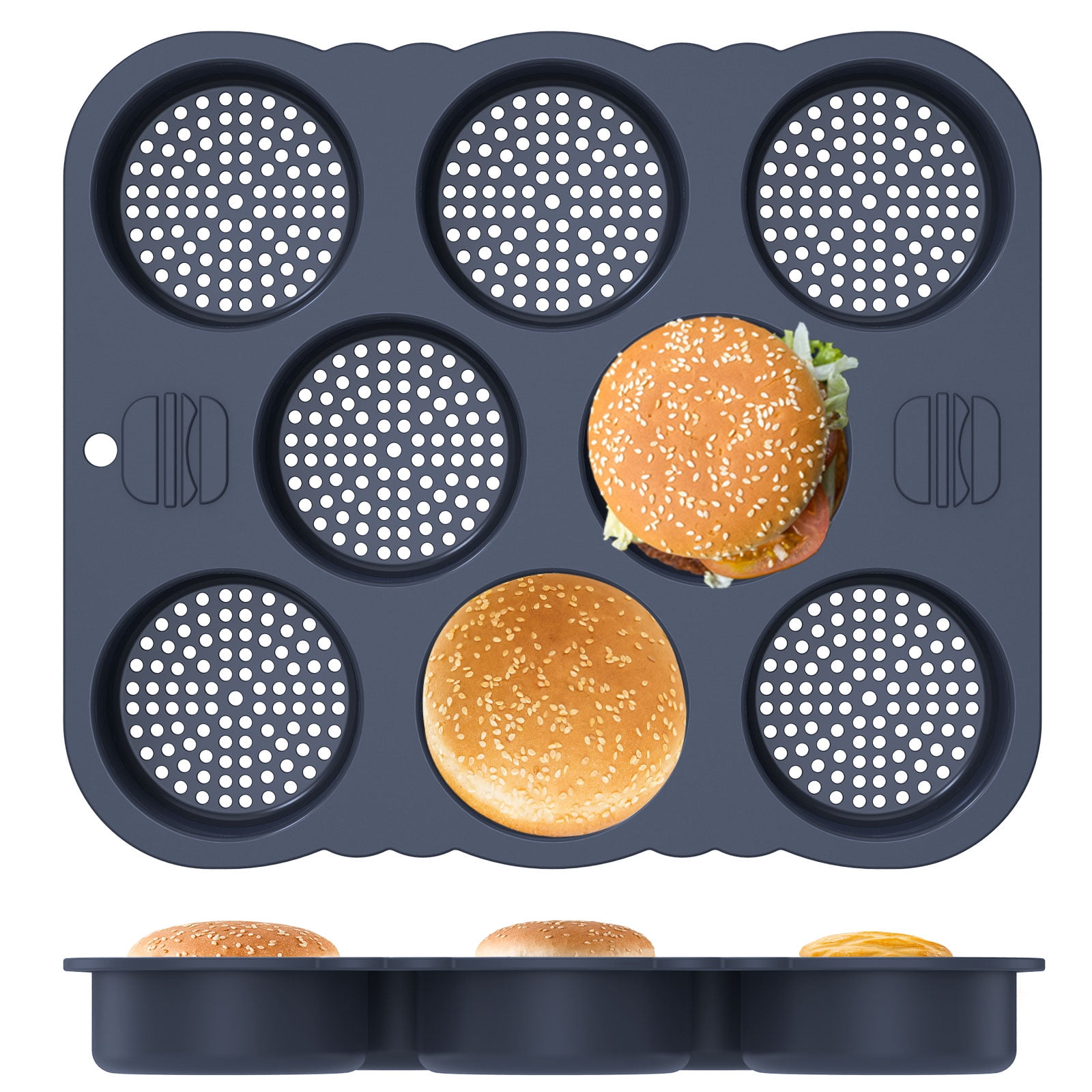 Lzvxtym Hamburger Bun Pan Silicone Hamburger Bun Molds Non Stick ...