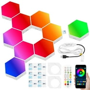 Hinzonek 8pcs Hexagon Lights with Remote, Smart DIY Hexagon Wall Lights ...
