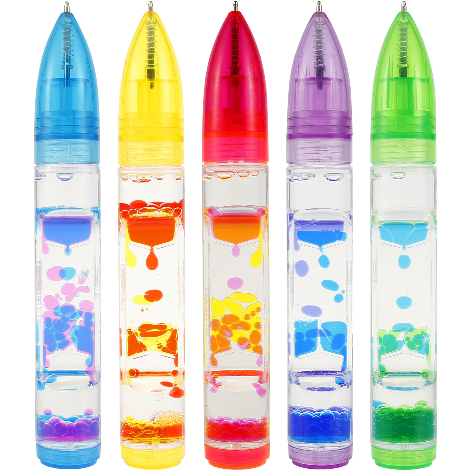 Lzvxtym Liquid Motion Bubbler Pens,Colorful Liquid Bubbler Pen,Leak ...