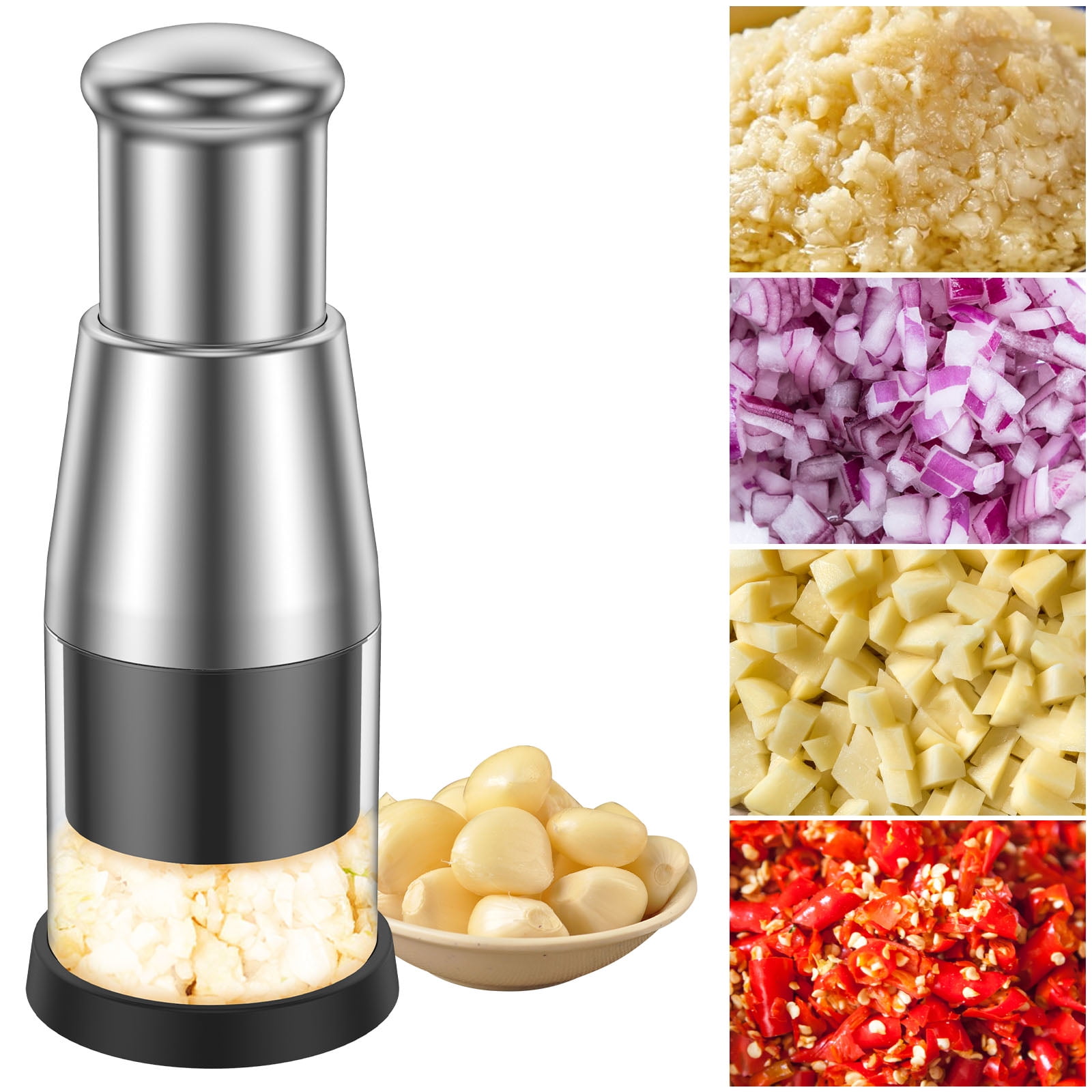 Lzvxtym Manual Pressed Chopper, Mulifunctional Stainless Steel Garlic ...