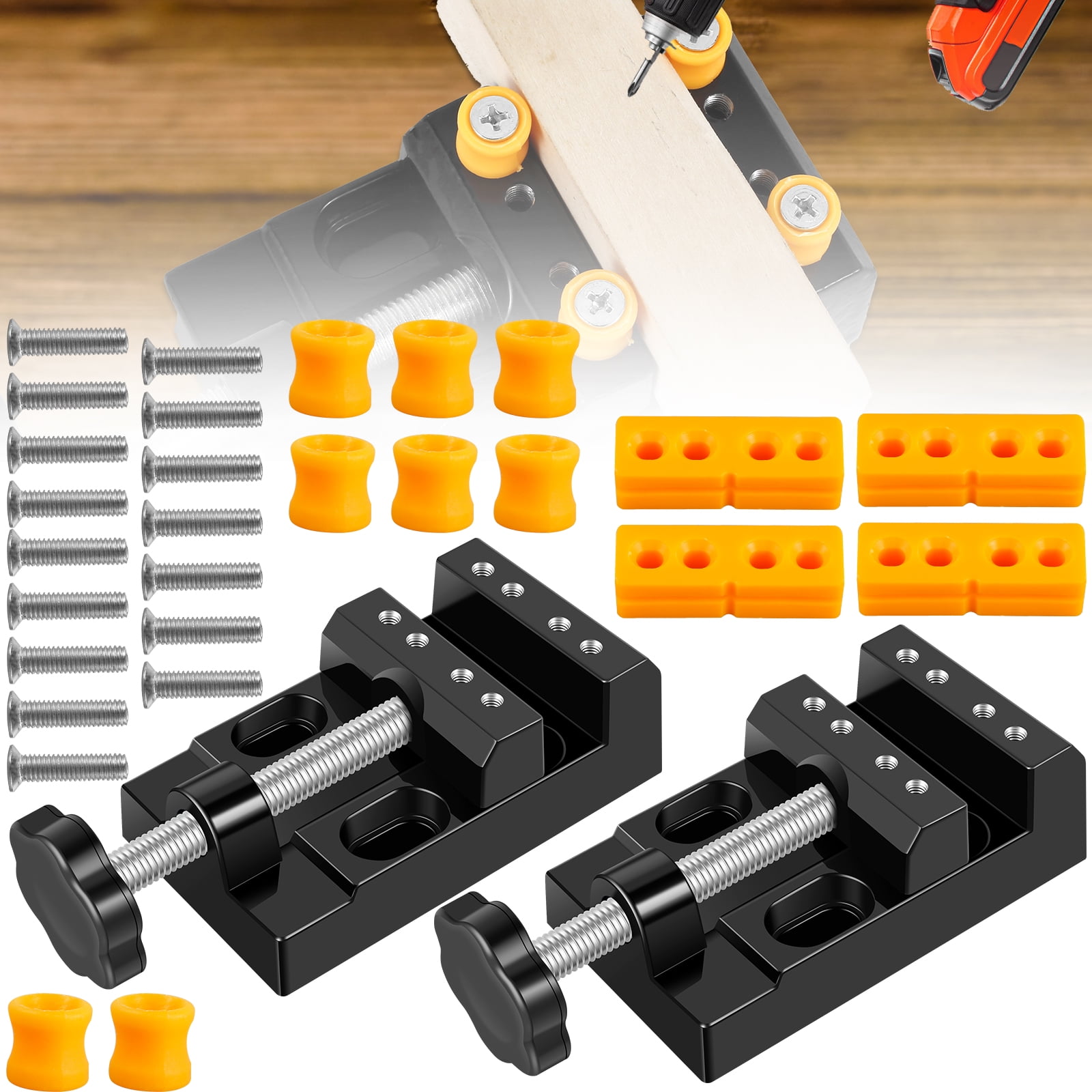 Lzvxtym Mini Bench Vice Clamp Mini Flat Clamp Set Aluminium Alloy Parallel Table Vise Adjustable ...