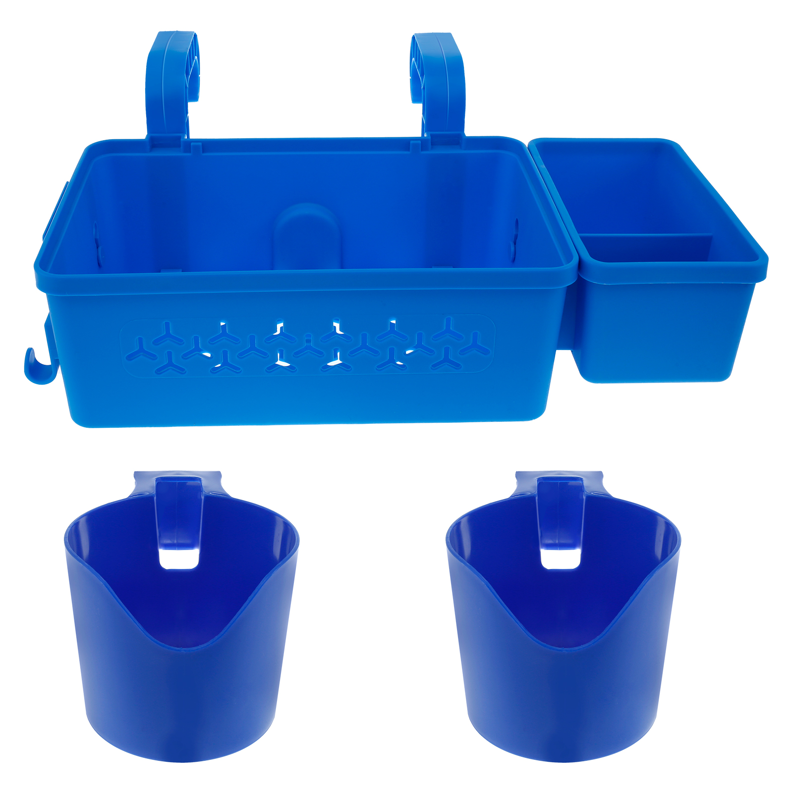 Lzvxtym Poolside Storage Basket with 2 Pool Cup Holder Above Ground ...
