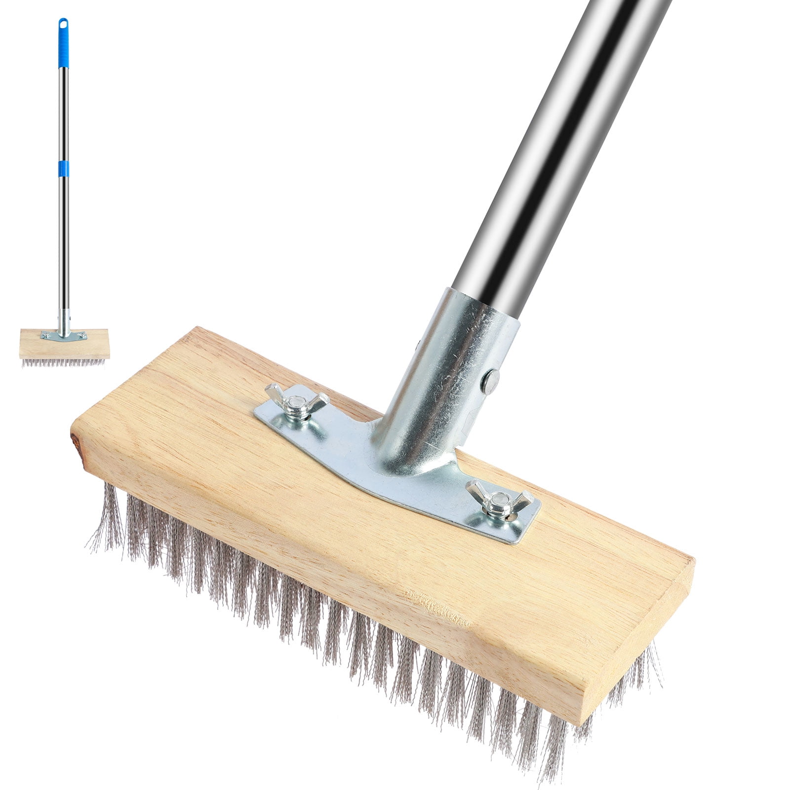 Lzvxtym Stainless Steel Wire Floor Brush Wire Broom with 4 Section ...