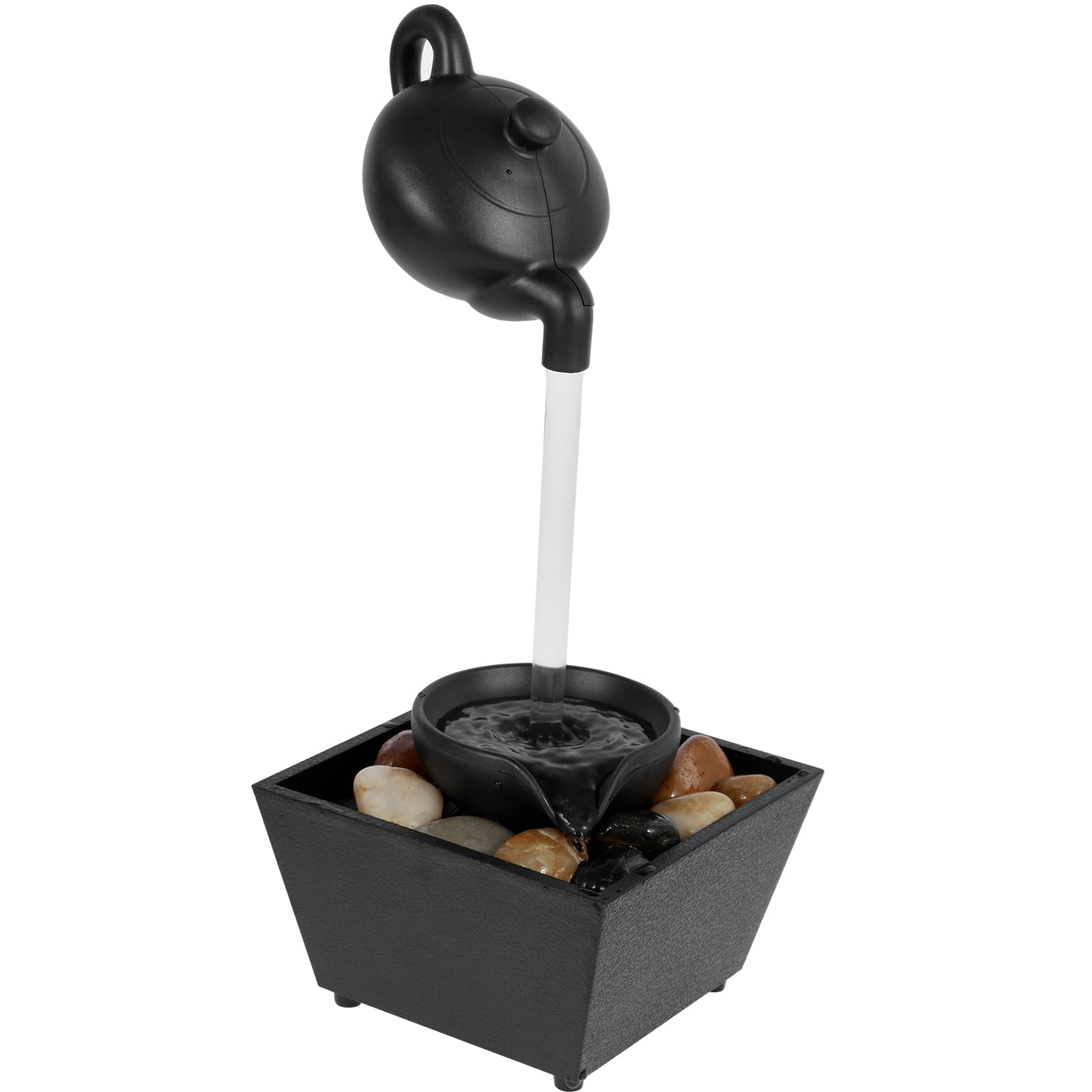 Lzvxtym Tabletop Fountain with Light and Pebble Meditation Water ...