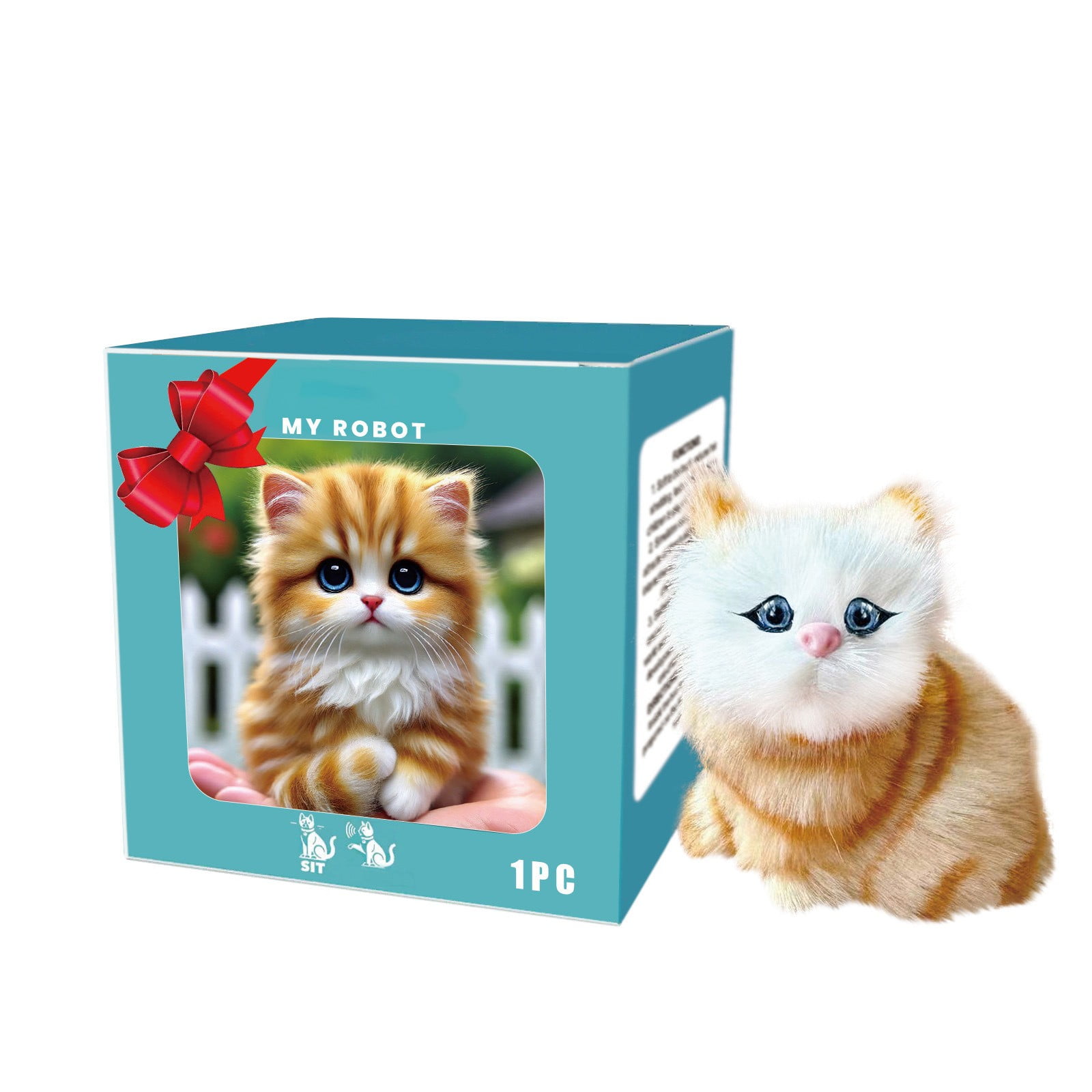 LzyK Interactive Talking Toy Kitten Repeat What You Say Robot Cat Toy ...