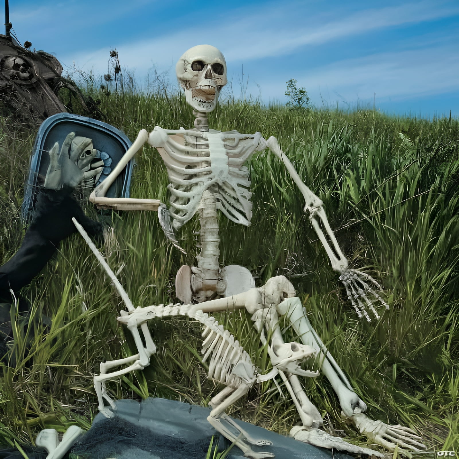 LzyK Lifesize Two Headed Skeleton – Halloween Home Decor Skeleton ...