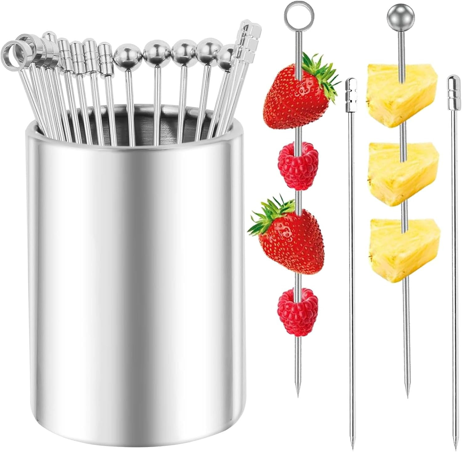 Lzyawe 20 Pcs Metal Cocktail Picks,304 Stainless Steel Cocktail ...