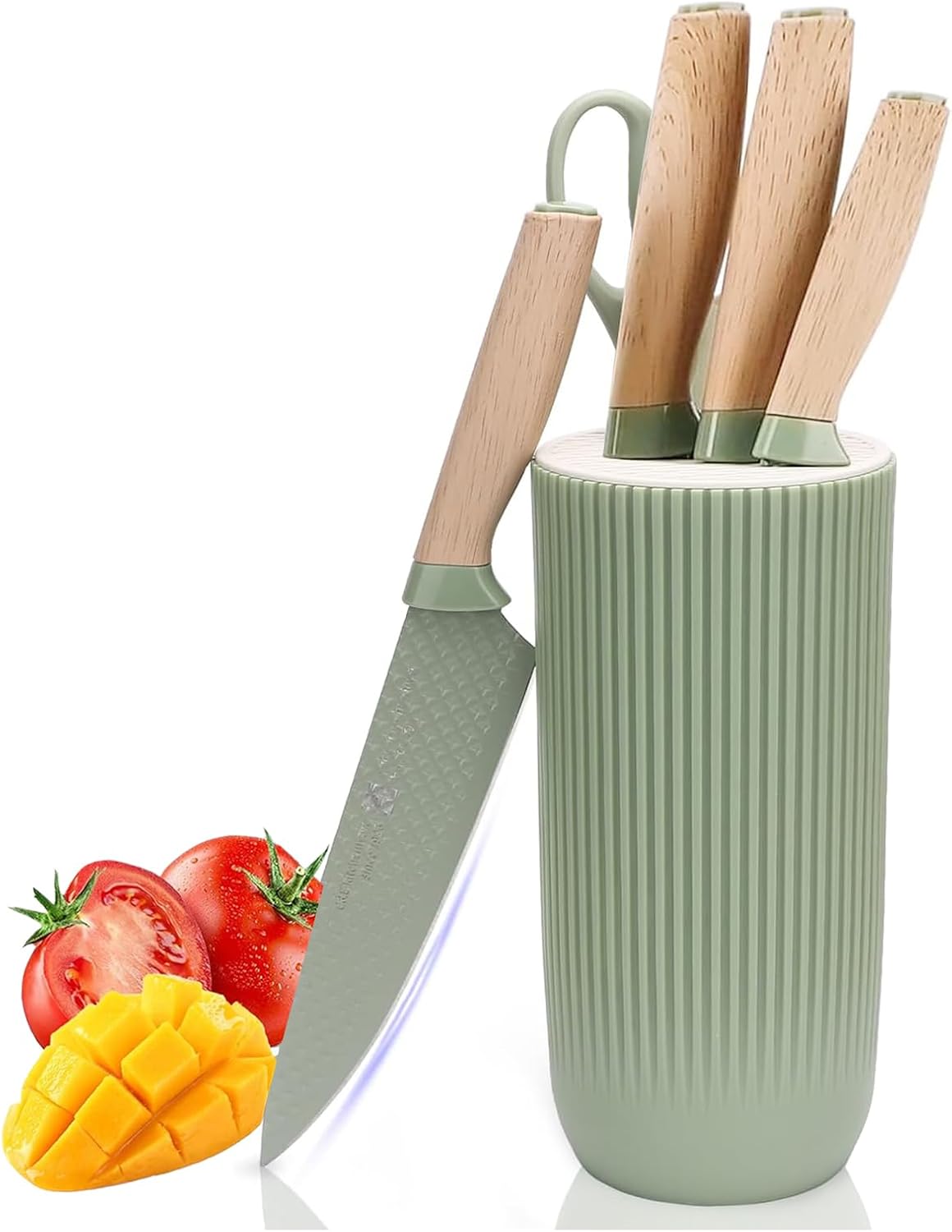 Lzyawe 6-Piece Professional Kitchen Knife Set for Chef,Anti-Rust ...
