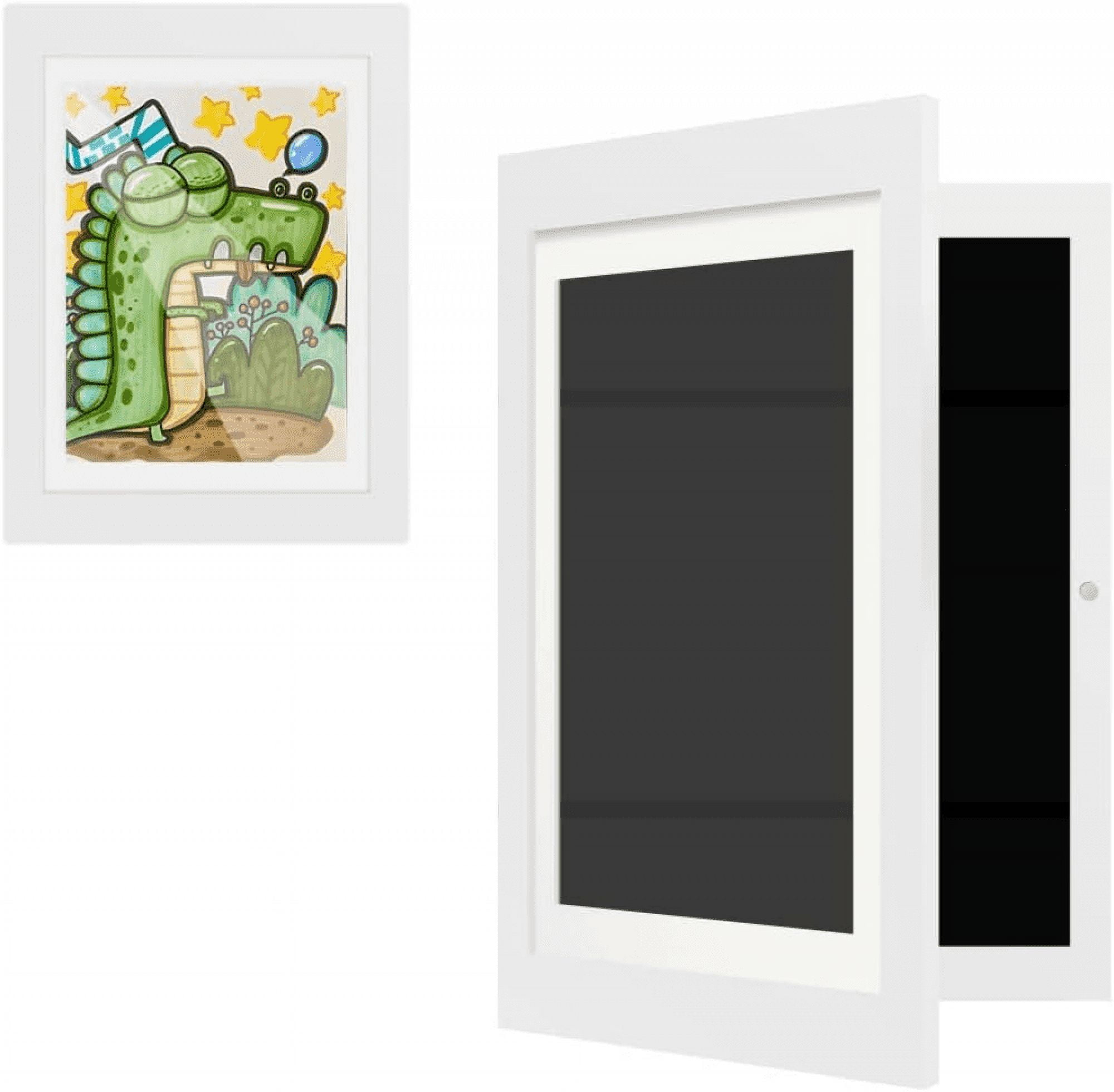 Lzyawe A4 Natural Kids Art Frames, Front Opening Kids Artwork Frames ...