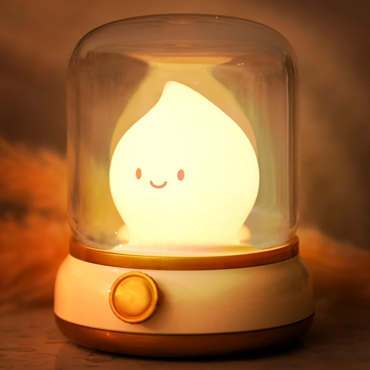 Lzyawe Cute Chibi Flame Lamp,Cozy Lights Mimics Flickering Flame Effect ...