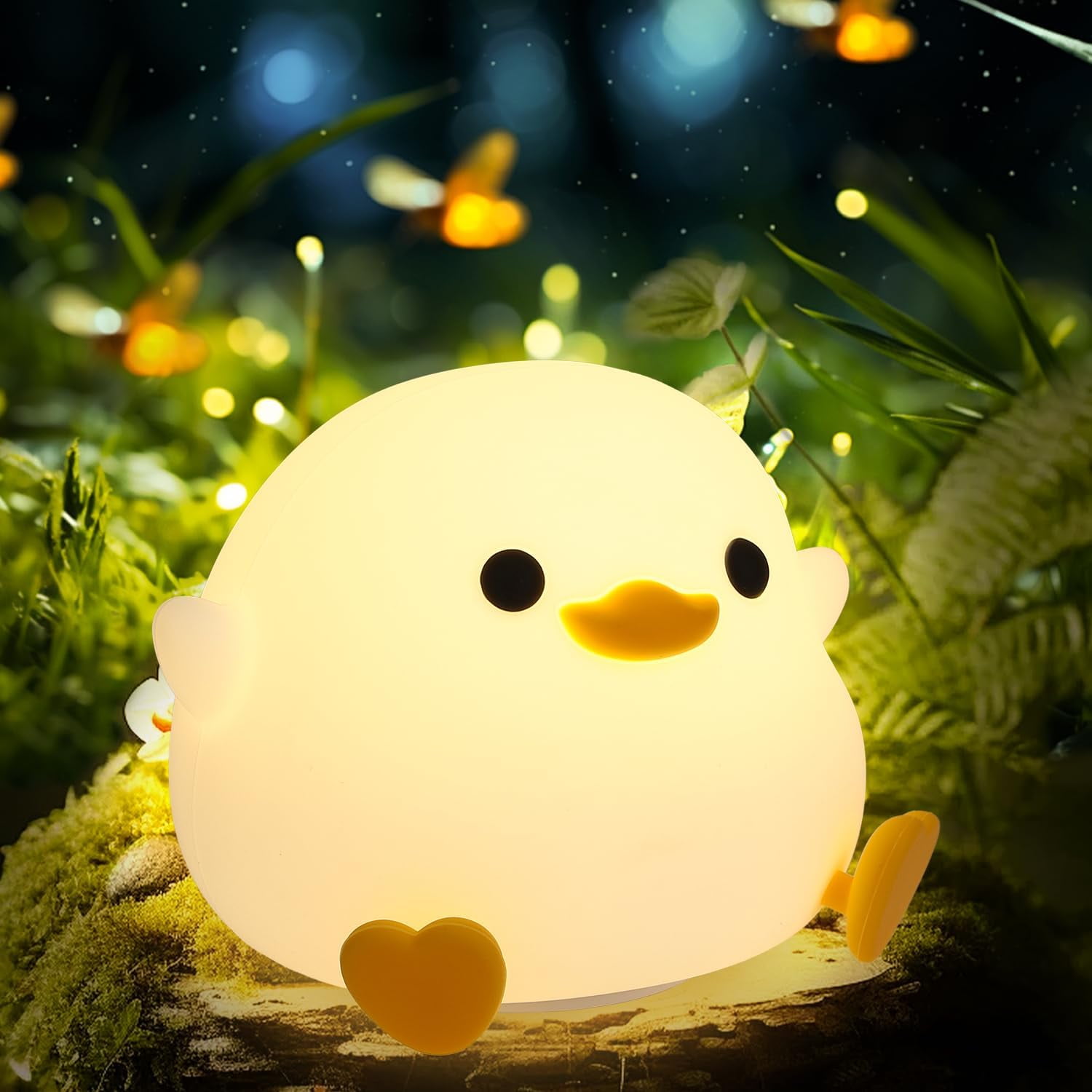 Lzyawe Dodo Duck Night Light for Kids' Room Lamp, Cute Silicone Nursery ...