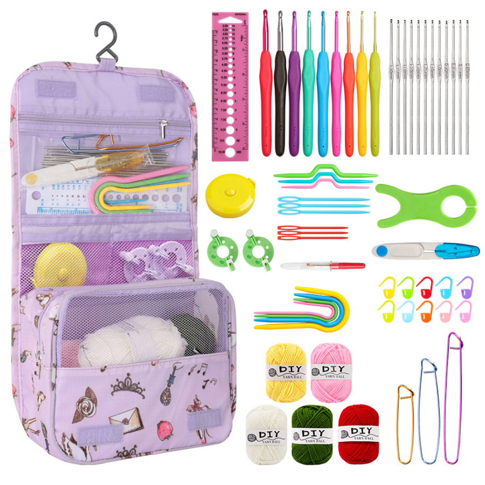 Lzyawe Upgraded Hanging Crochet Kit Beginners Crochet Set ,with 5 Yarn ...