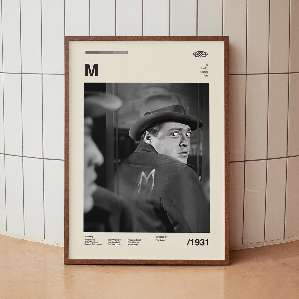 M (1931) Vintage Movie Poster Classic Holywood Retro Film Minimalist ...