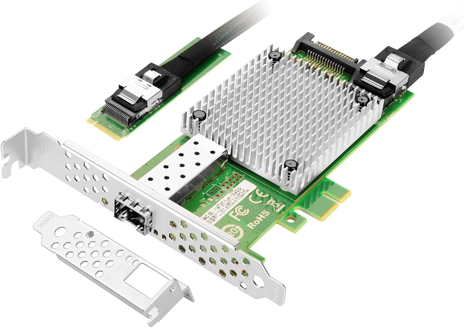 M.2 to 10GbE SFP+ NIC, Single SFP+ Port with 82599 chip, M.2 + M Key ...