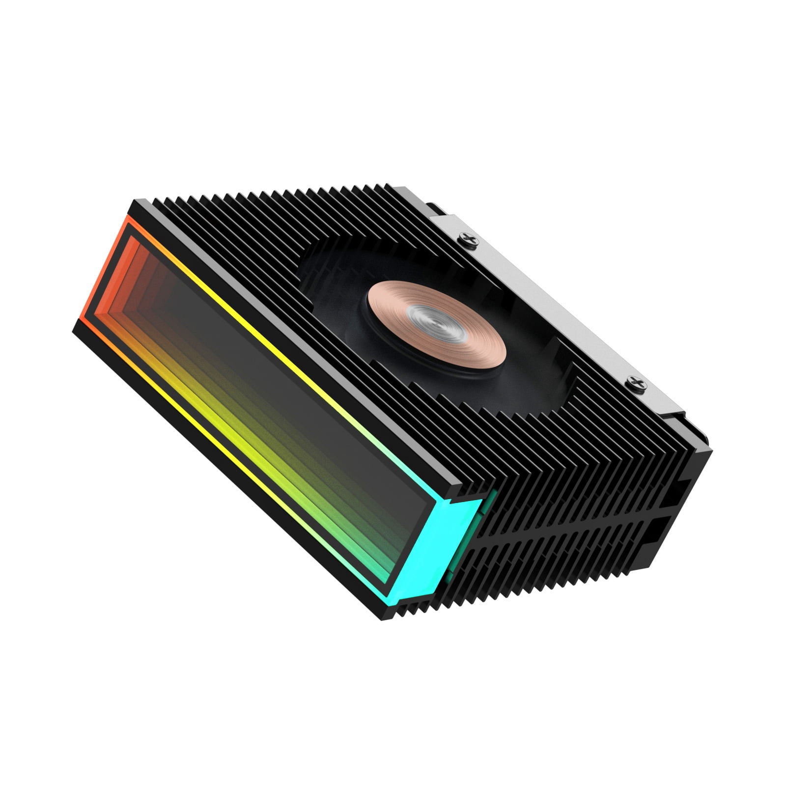 M.2 2280 ARGB Hard Drive Heatsink PWM Dual Fan Solid State Drive ...