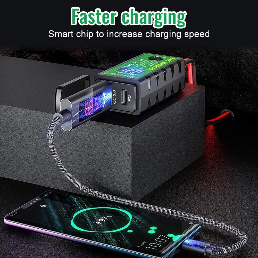 M.2 3.1A/4.8A SAE to USB Type-C Motorcycle Voltmeter ON/Off Switch Fast ...