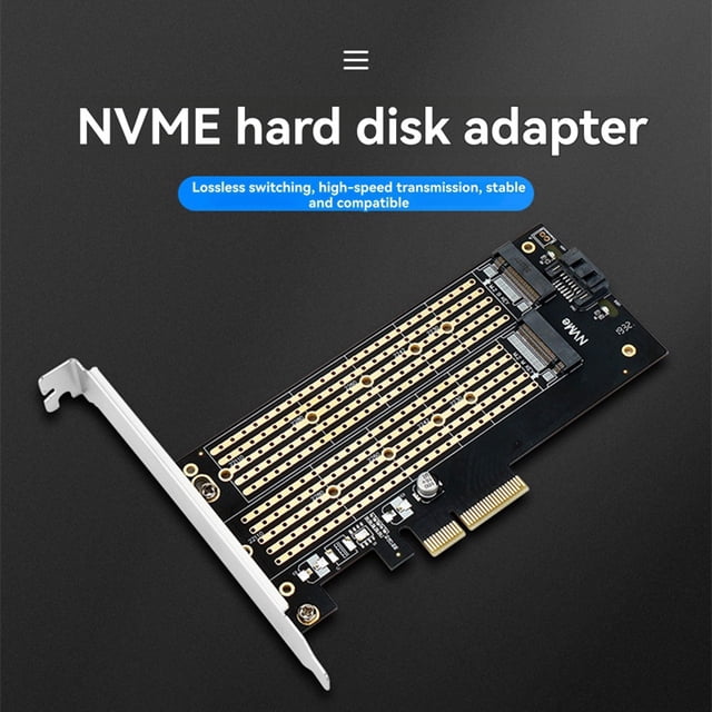 M.2 Dual M.2 PCIE 4.0 Adapter for NVMe / NGFF SSD NVME (M Key) and (B ...