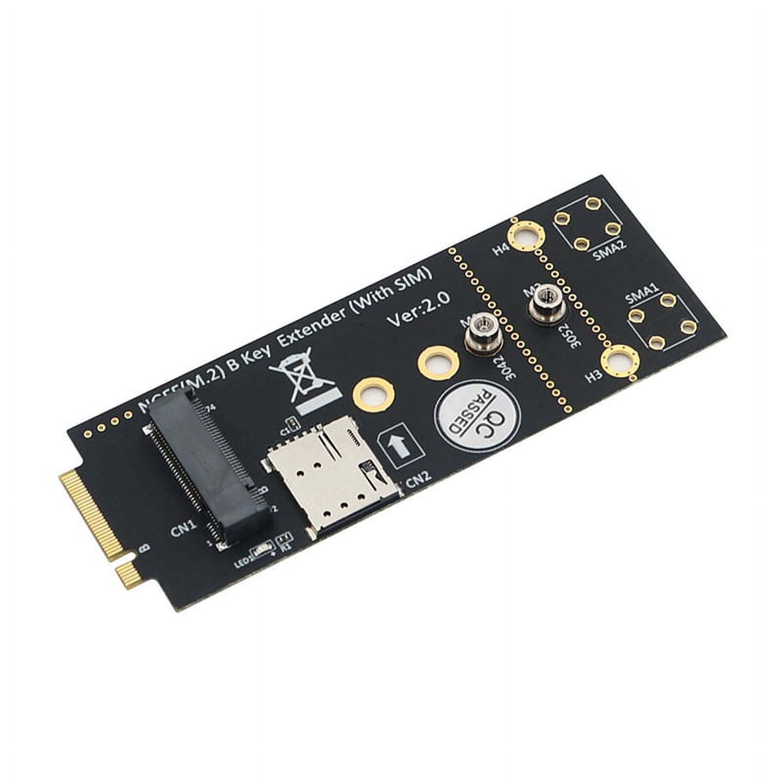 M.2(NGFF) Key B Adapter with SIM Slot for 3G/4G/5G Module Supports NANO ...