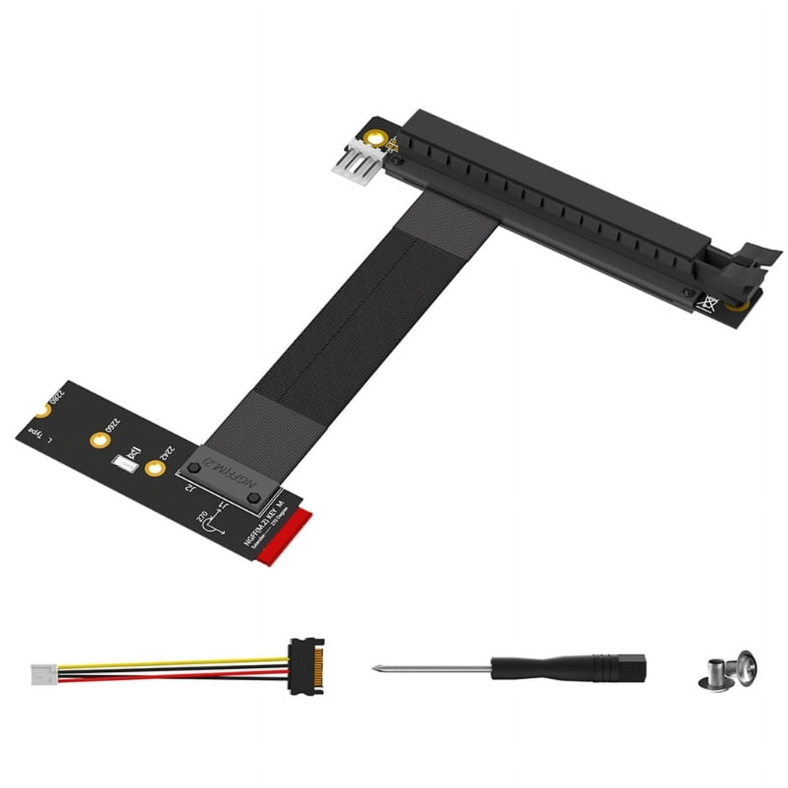 M.2 NGFF mKey to PCIe 16X 3.0 90 Degree Reverse Male to Female Riser ...
