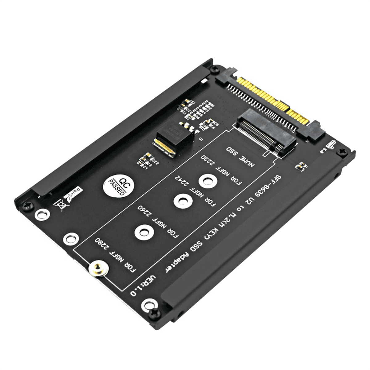 M.2 NVME Key M SSD to SFF-8639 U.2 Adapter Riser Converter with Frame Bracket Support 2230 2242 ...