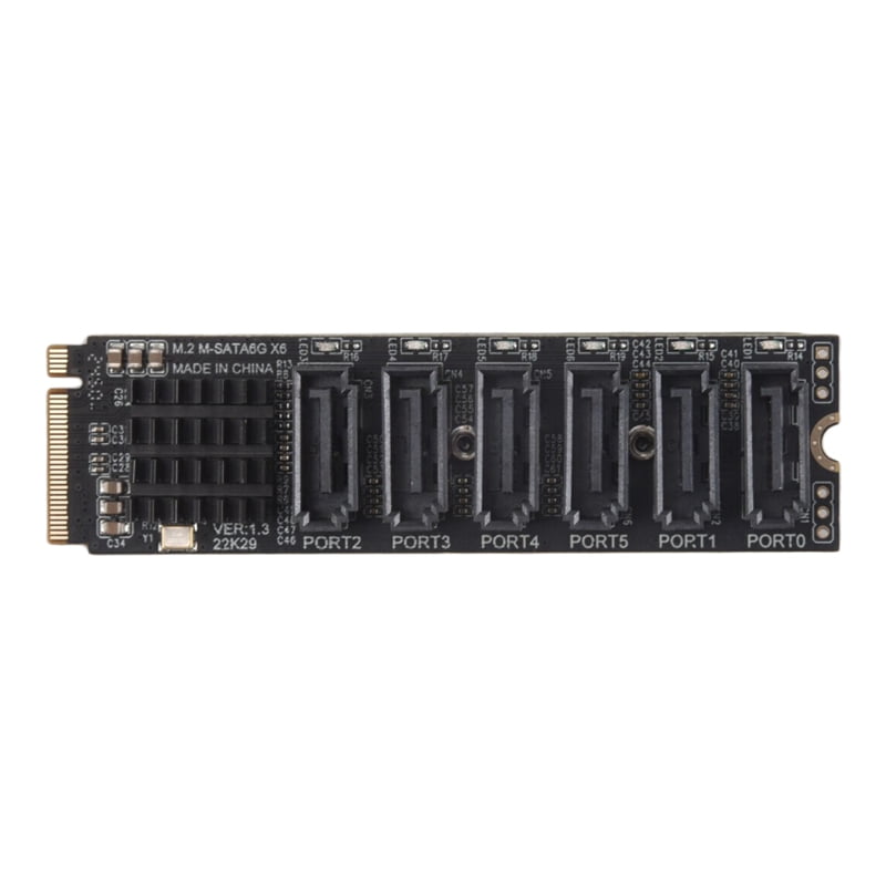 M.2 NVME PCI-E PCIE X4 X8 X16 to 6 Port 3.0 SATA Adapter Card Riser ...